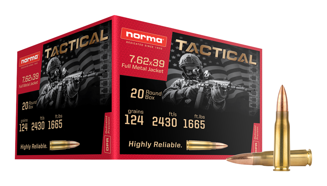 Norma Tactical 7.62x39mm 124 Grain FMJ Rifle Ammo | Mack's Prairie Wings